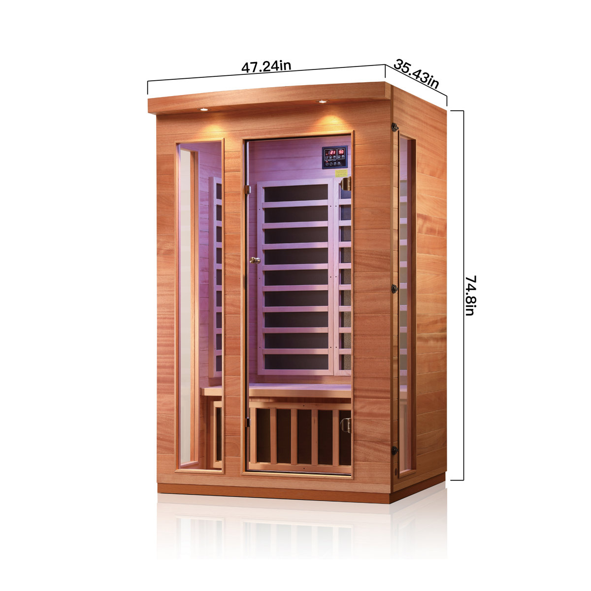 royal saunas hongyuan Hongyuan 2 Person Indoor Bluetooth Low EMF FAR Infrared Sauna In Okoume ...